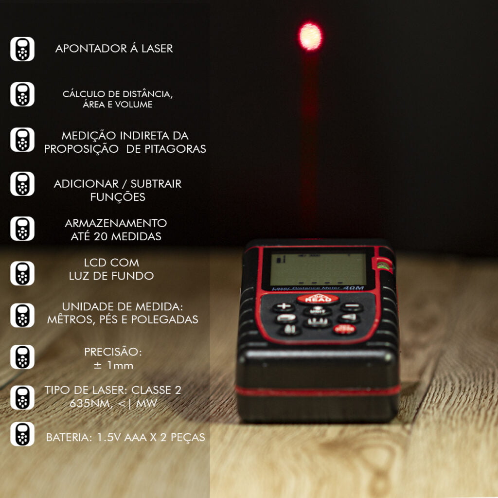 Trena Digital à Laser 100M Polegada C HZ-T100M - HAIZ