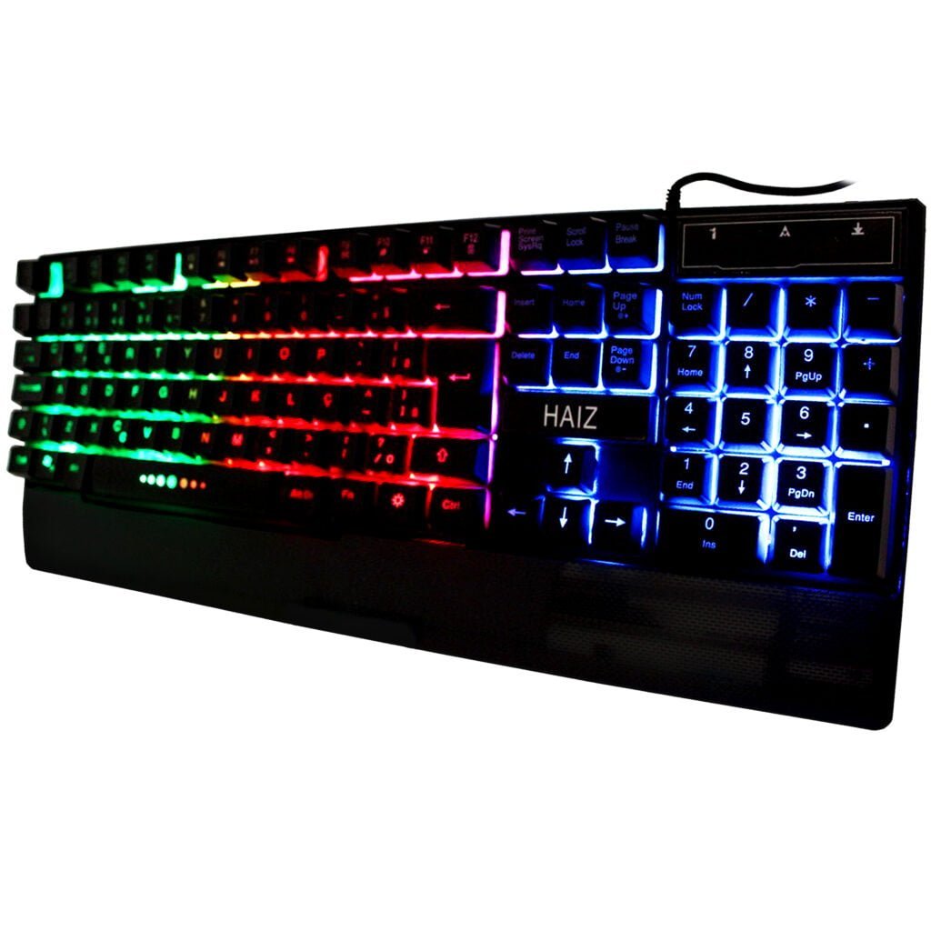 Teclado Gamer Led Rgb Tecla Ghost Luminoso Neon Usb HZ-100 - HAIZ