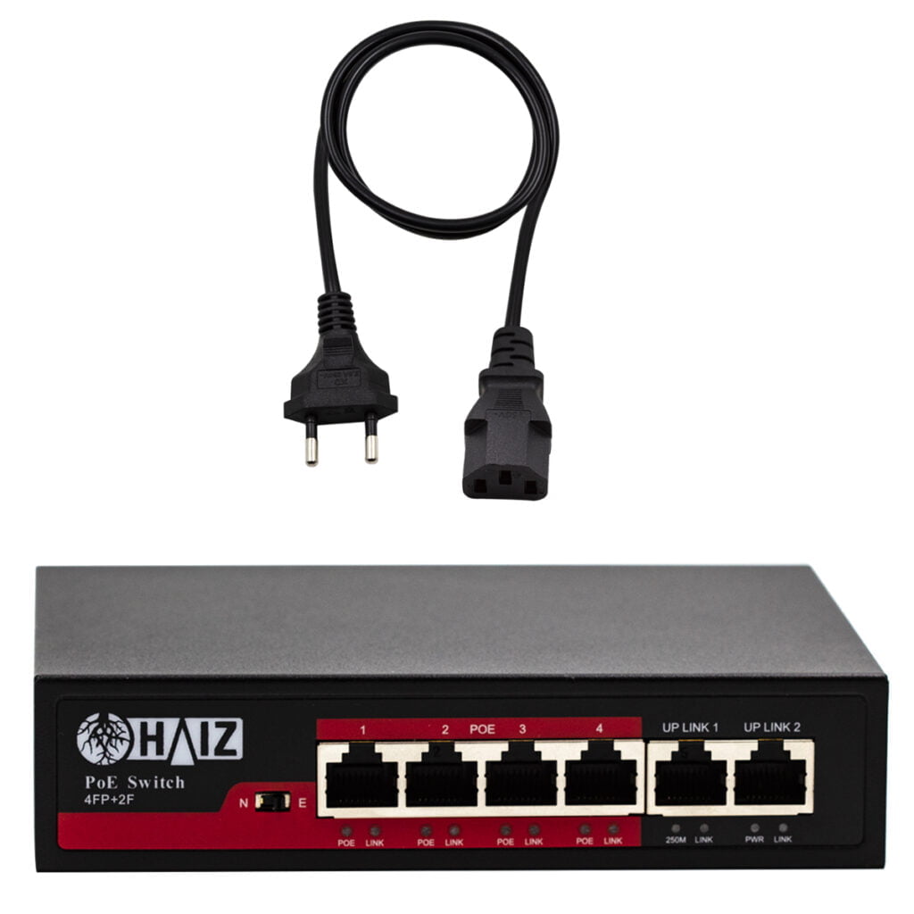 Smart Poe 4F+2G Switch 4 Portas Poe Ativo + 2 Uplink Câmeras Ip 10/100m ...