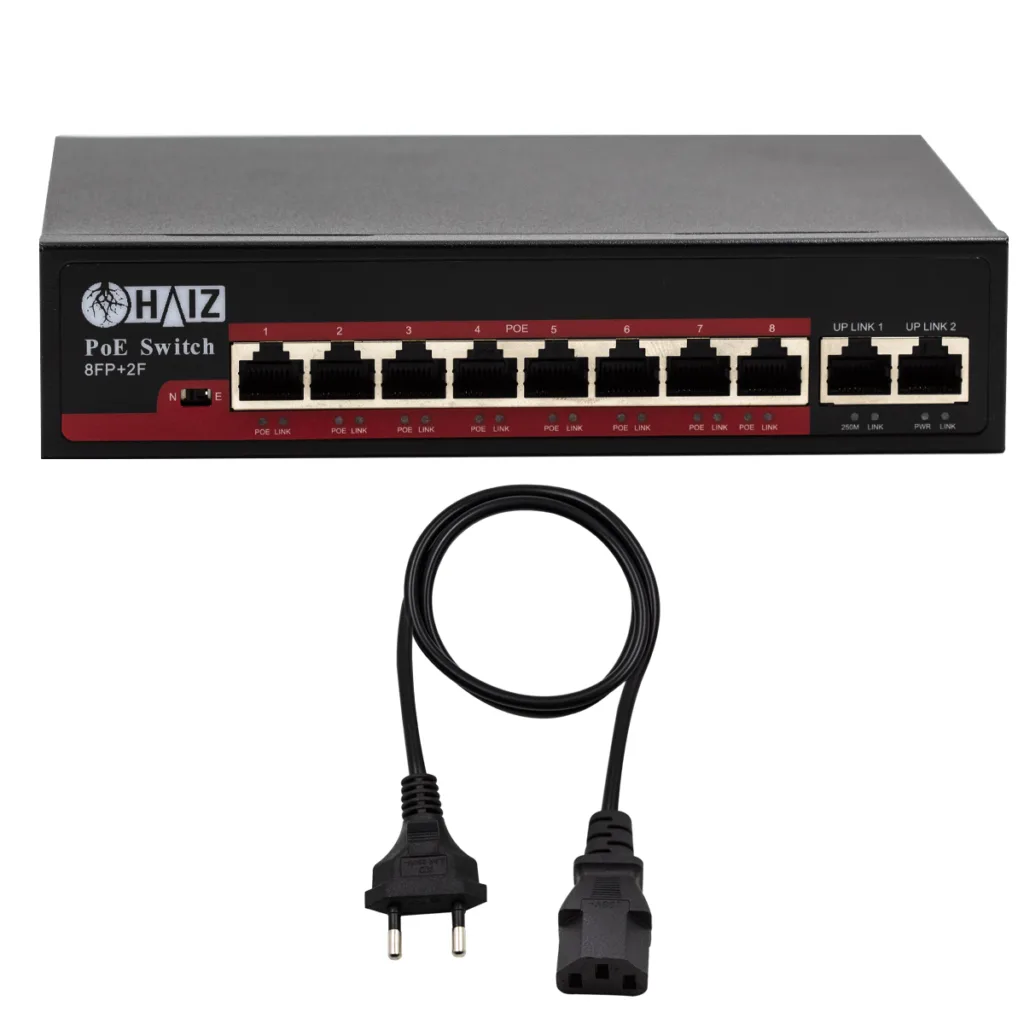 Smart Poe 8F+2F Switch Poe Híbrido com 8 Portas Poe + 2 Portas Uplink ...
