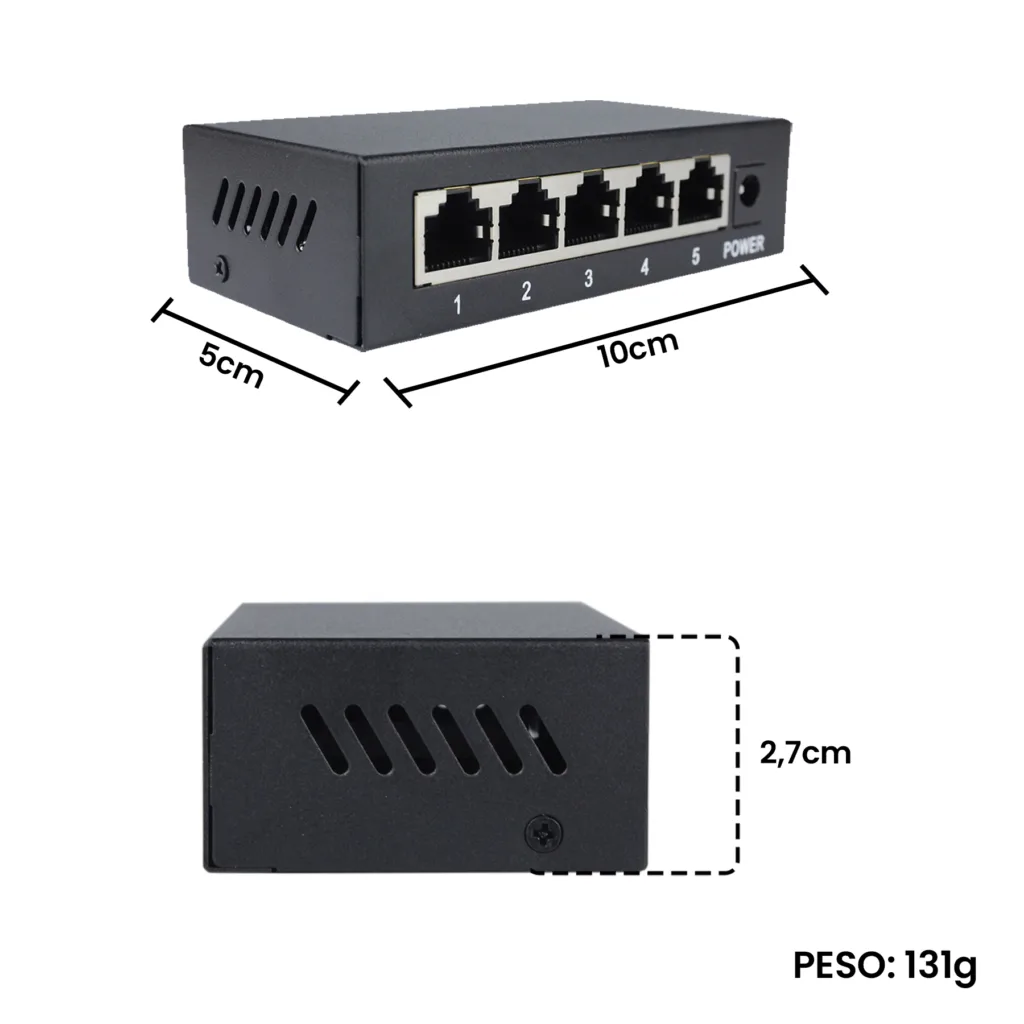 SWITCH DE MESA 5 PORTAS GIGABIT HAIZ HZ-1005G - HAIZ
