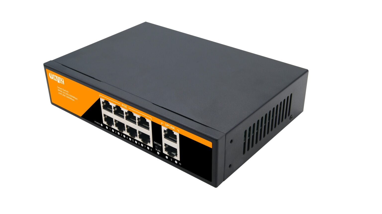 Switch Poe Com 8 Portas Poe + 2 Portas UP LINK HZ-1010GB-POE - HAIZ
